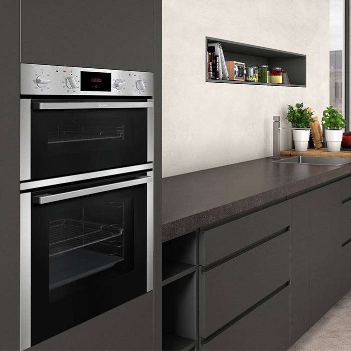 Neff U1DCC1BN0B Built in Double Electric Oven with Teloscopic Rails and ...